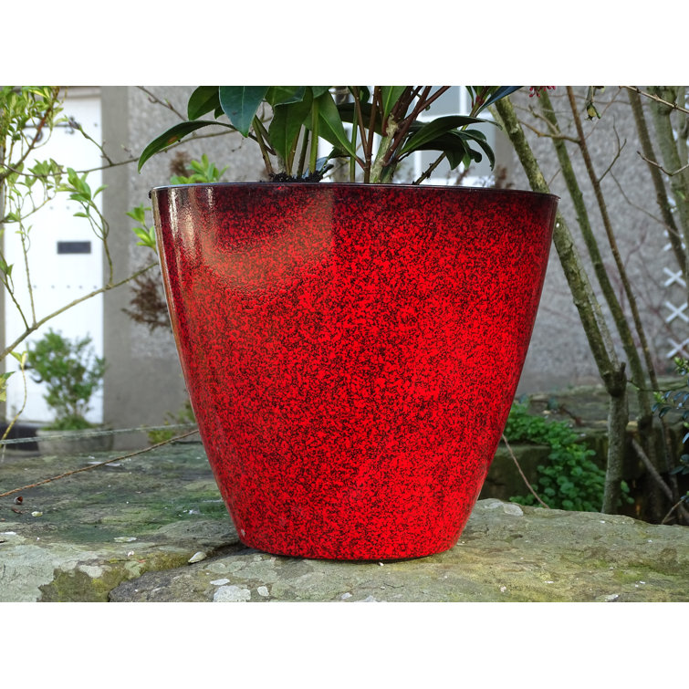 Red plant pot store